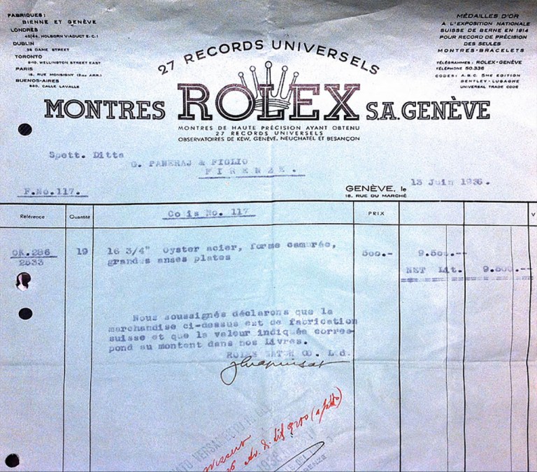 Rolex Panerai 3646 Service Invoice from 1955 – Vintage Rolex and other ...